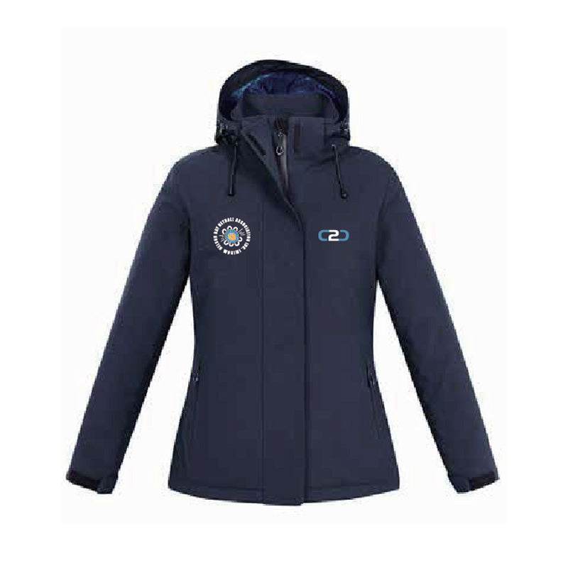 Nelson Bay Netball Stock Navy Ladies Weather Jacket– Coast 2 Coast ...